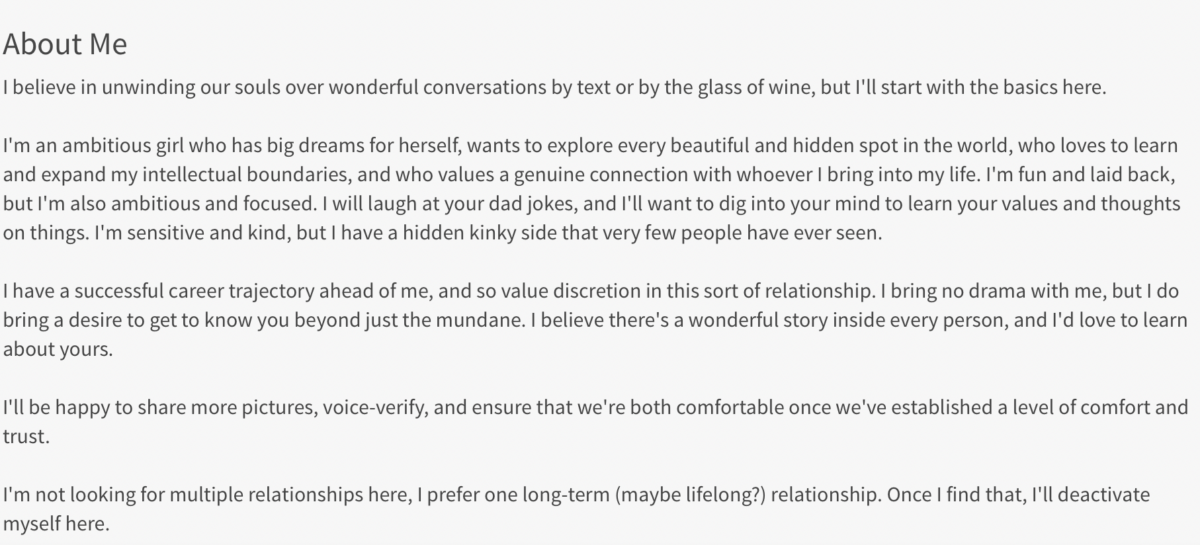 How to Write A Sugar Baby Profile (With Examples) — DatingXP.co